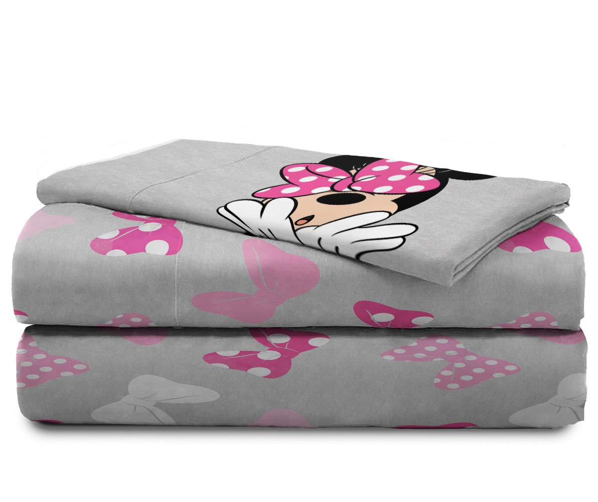 Jay Franco Minnie Mouse Faces 5 Piece Twin Bed Set (Offical Disney Product)