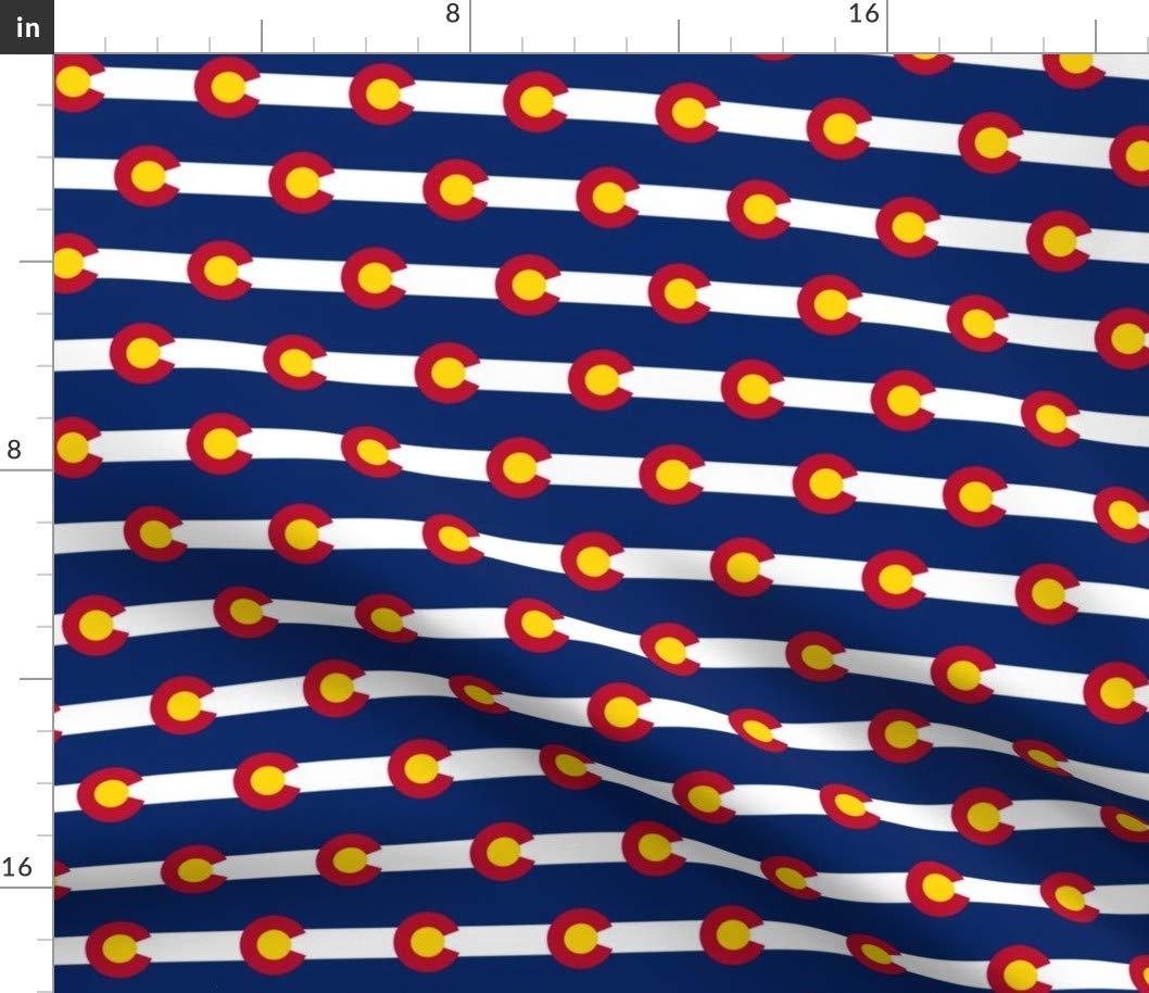 Spoonflower Fabric - Colorado Flag Flags USA United States America Printed on Petal Signature Cotton Fabric by The Yard - Sewing Quilting Apparel Crafts Decor