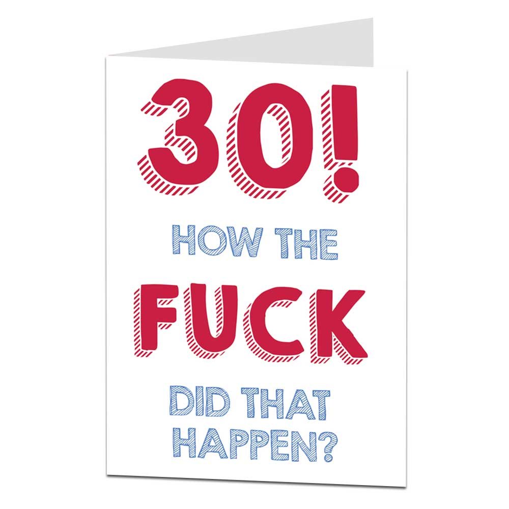 LimaLima Funny 30th Birthday Card For Men & Women Rude Adult Theme Blank Inside To Add Your Own Personal Greetings