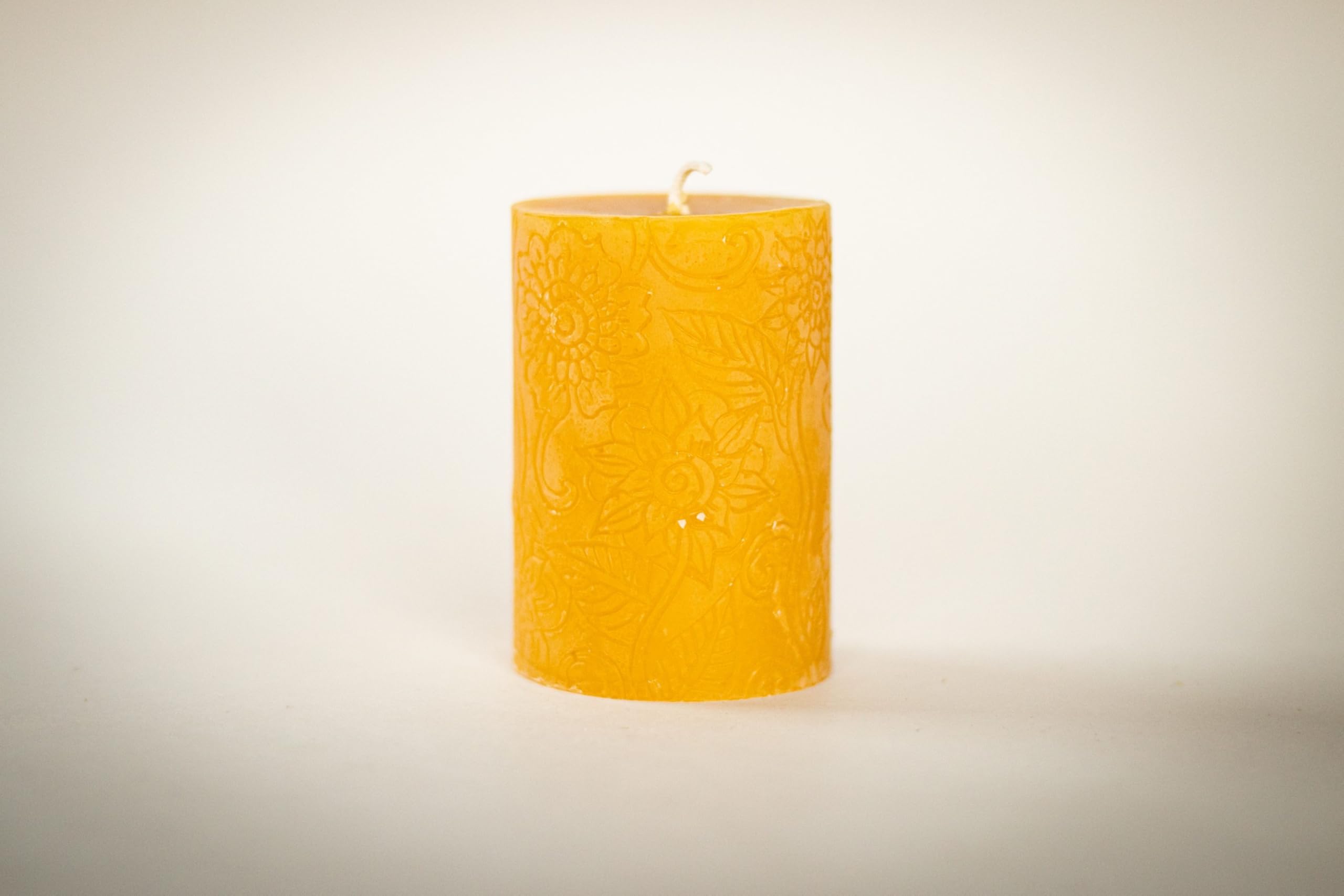 BeeTheLight Beeswax Pillar Candle - 100% Pure Bees Wax - Choose Your Size and Color - 24 Hour Burn Time - 2x3 - Unscented - Natural Light Honey Scent (Natural Yellow, Small)