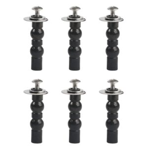 hibbent 6 pack universal toilet seat hinges screw, toilet seat hinges blind hole fixings expanding rubber top fix nuts screws for top mounting toilet seat hinges-3 pairs (with two expandable ball)