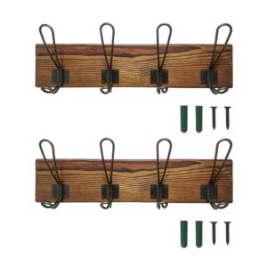 kolymax rustic coat rack wall mounted, solid wooden coat hook rack with 8 hooks perfect touch for your entryway, mudroom, kitchen, bathroom and more (brown) (16.34inch