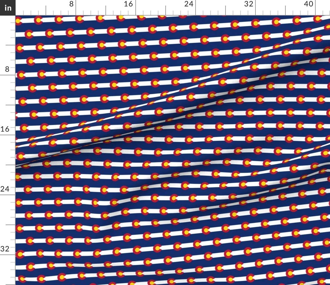 Spoonflower Fabric - Colorado Flag Flags USA United States America Printed on Petal Signature Cotton Fabric by The Yard - Sewing Quilting Apparel Crafts Decor