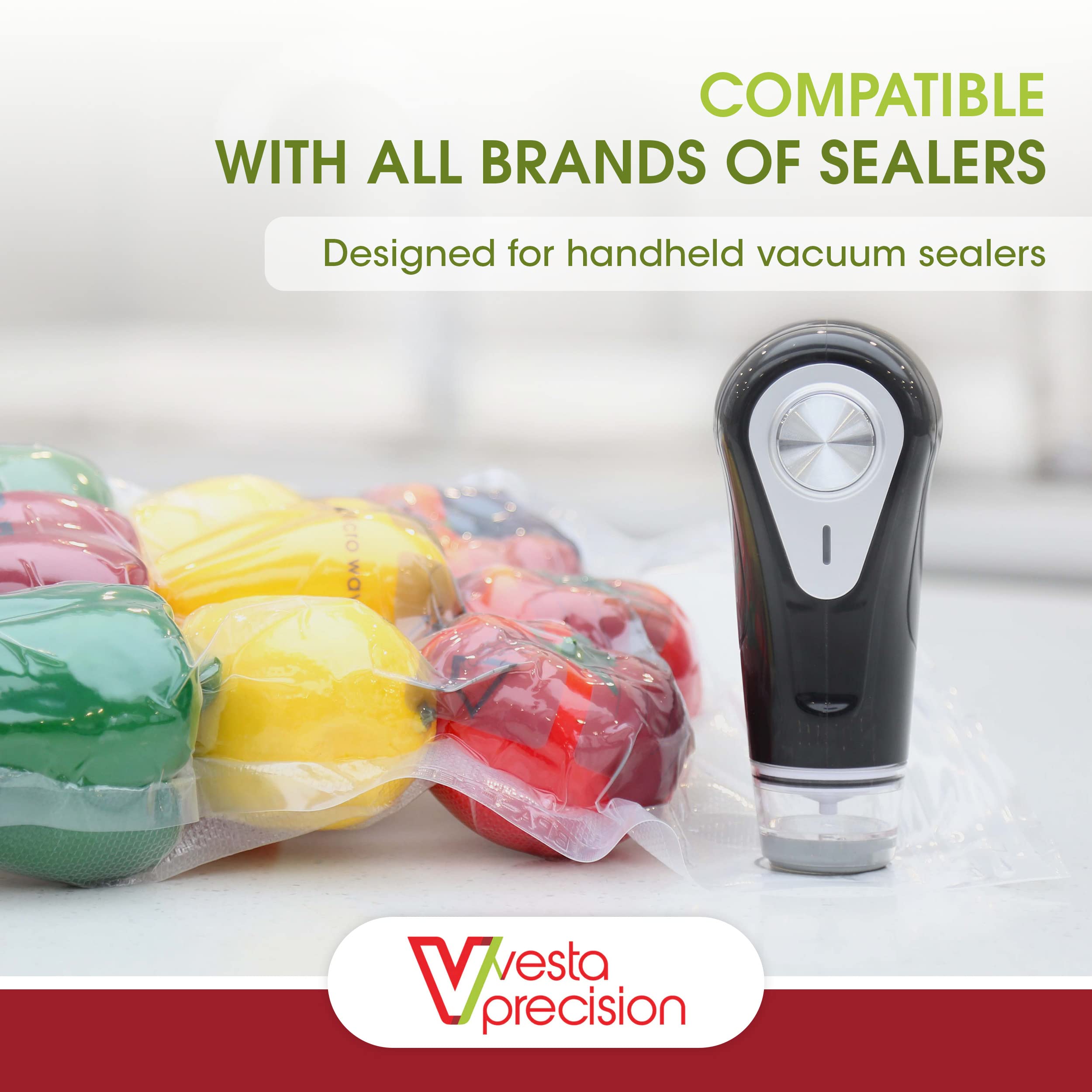 Vesta Precision Vacuum Seal Pouches - Clear and Embossed Vacuum Sealer Bags with Zipper and Valve - Great for Food Storage and Sous Vide - 11 x 16 inches - 15 Vacuum Seal Bags Per Box