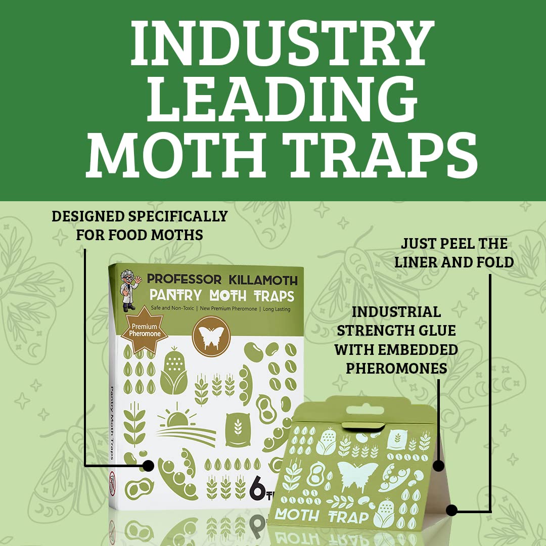 Pantry Moth Traps 6 Pack | Child and Pet Safe | No Insecticides | Premium Attractant