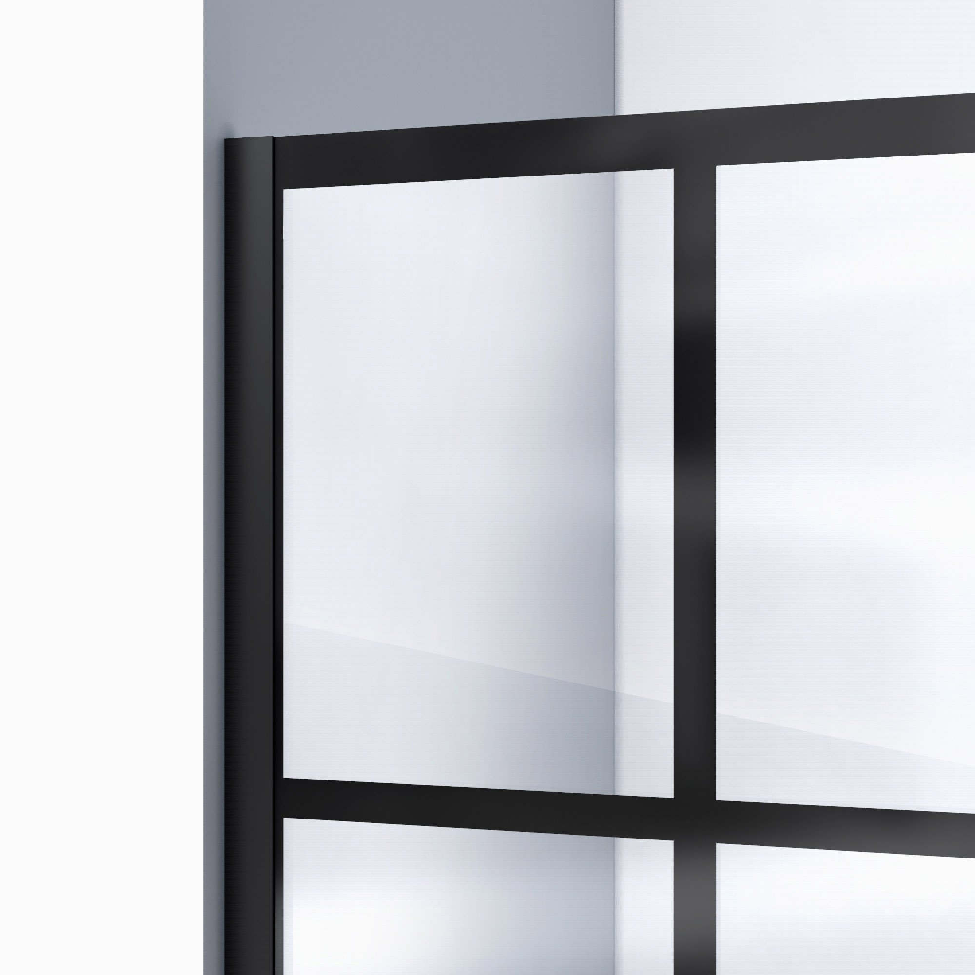 DreamLine Unidoor Toulon 34 in. D x 52 in. W x 72 in. H Frameless Hinged Shower Enclosure in Satin Black, SHEN-2434520-89