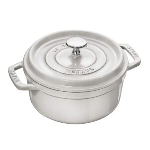 staub la cocotte round 40501-409 pico cocotte round campagne 7.1 inches (18 cm) both hands, enameled pot, induction compatible with serial numbers