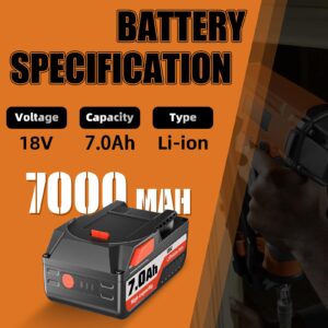 VINIDA 7.0Ah 18V R840087 Lithium Battery Replacement for Ridgid 18V Battery R840083 R840085 R840086 R840087 R840089