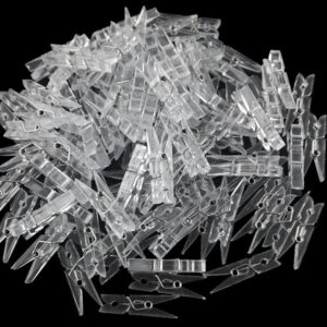 50PCS Clear Plastic Mini Spring Hanging Clips Clamps Holder Clothing Pins Paper Photos Clothes Line Clip Clothespins Clip Hanger Clips Laundry Clothespins(3.5cm x 0.7cm x 1cm)