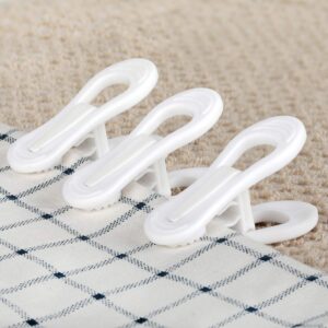 Tinfol White Plastic Hanger Clips, 24 Pack Hanger Clips- Strong Pinch Grip Finger Clips for Plastic Clothes Hangers, Multi-Purpose Hanger Clips