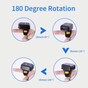 2D Bluetooth Ring Barcode Scanner,Symcode Wearable Wireless Finger Mini Bar Code Reader Scanner