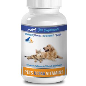 cat Vitamins Skin and Coat - Pets Ultra Vitamins - for Dogs and Cats - Immune Health - Hair and Coat Benefits - Vitamin a for Cats - 90 Treats (1 Bottle)