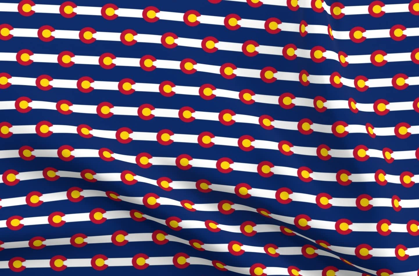 Spoonflower Fabric - Colorado Flag Flags USA United States America Printed on Petal Signature Cotton Fabric by The Yard - Sewing Quilting Apparel Crafts Decor