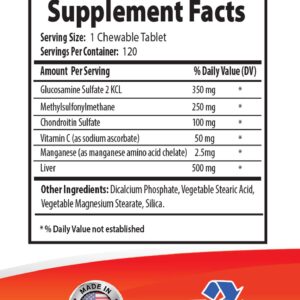 MY LUCKY PETS LLC Dog Joint Supplement - PET Hip and Joint Complex - Dogs and Cats - Natural Vet Approved Formula - Immune Boost - Good for Stiff Joints - Dog glucosamine Pills - 1 Bottle (120 Tabs)