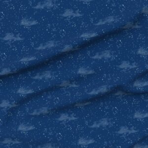 Spoonflower Fabric - Blue Stars Nature Clouds Night Sky Constellations Summer Navy Fabric Printed on Petal Signature Cotton Fabric by The Yard - Sewing Quilting Apparel Crafts Decor