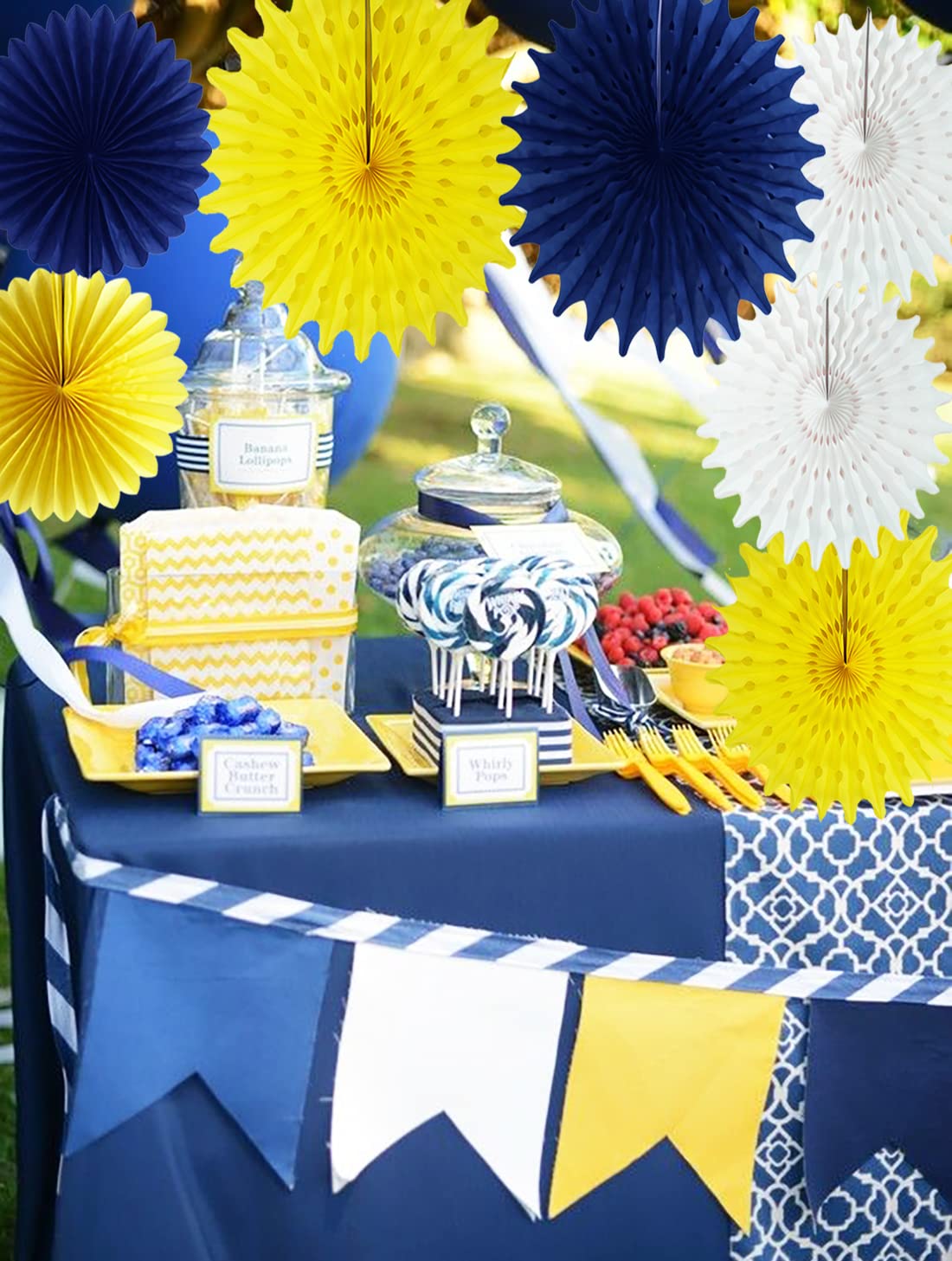 Graduation Party Decorations Navy Blue Yellow 2024/Navy Blue Yellow Graduation Decorations Birthday Party Decorations Navy Blue Yellow Bridal Shower Decorations/ Royal Prince Baby Shower Decorations