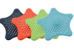 4 package random color starfish hair catcher star bathroom drain strainer hair catcher bathtub shower drain cover hair trap hair catcher bathtub drain strainers protectors cover filter for kitchen