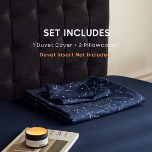 Wake In Cloud - Constellation Duvet Cover Set, Space Witchy Star Celestial Galaxy Astrology for Teen Kids Boys Girls, Soft Lightweight Bedding, 3-Piece, Navy Blue, Twin/Twin XL Size