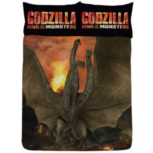 Godzilla Vs Ghidorah Double Duvet Cover Set