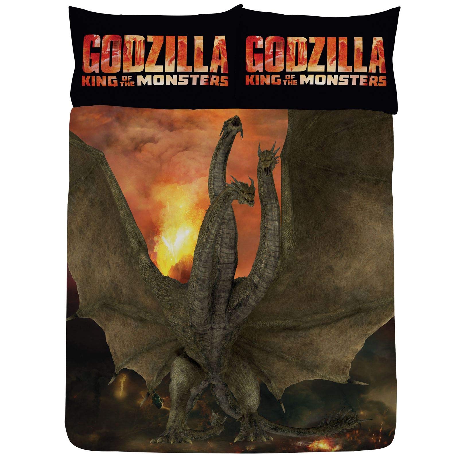 Godzilla Vs Ghidorah Double Duvet Cover Set