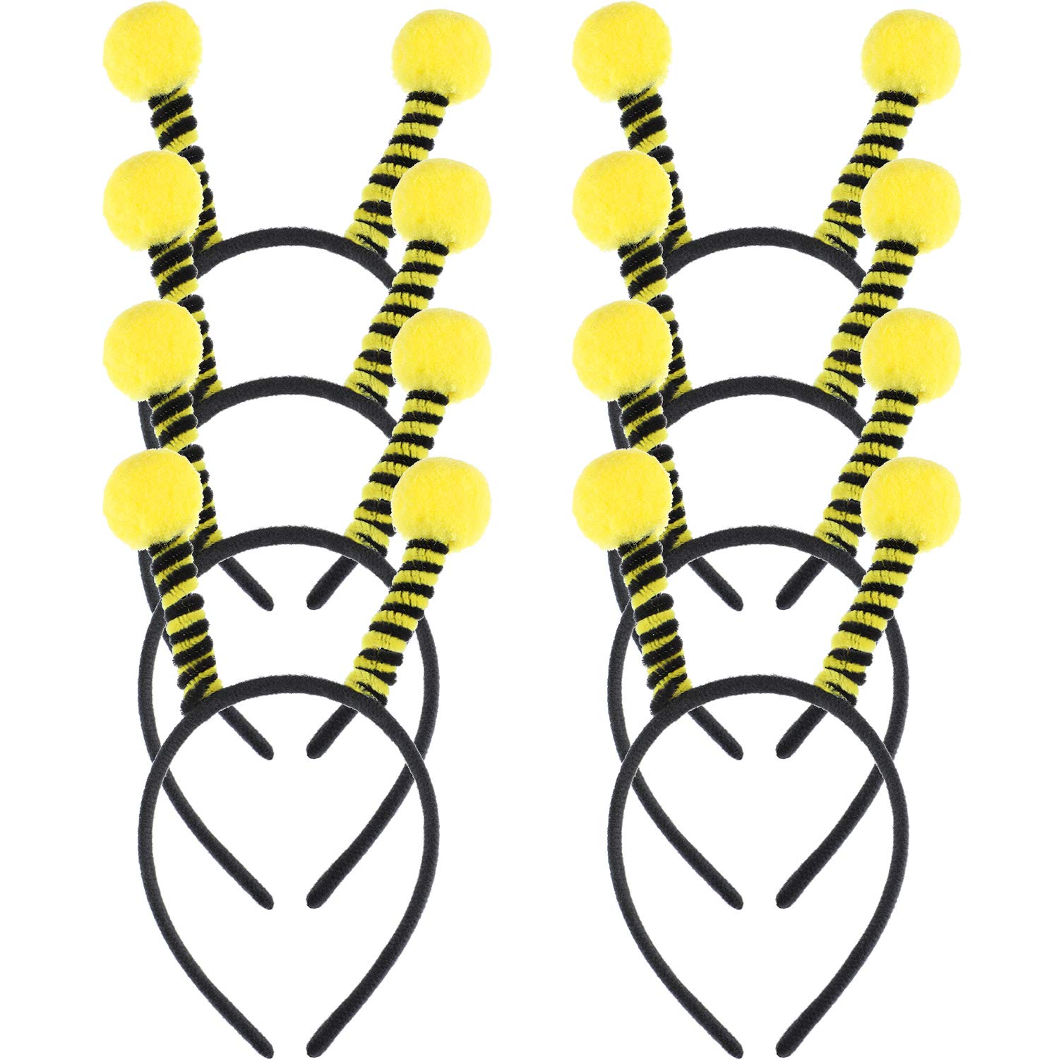 Yaomiao 8 Pieces Bee Antenna Headbands Tentacle Hair Bands for Kids Women Halloween Cosplay Costume Accessories Party Favors