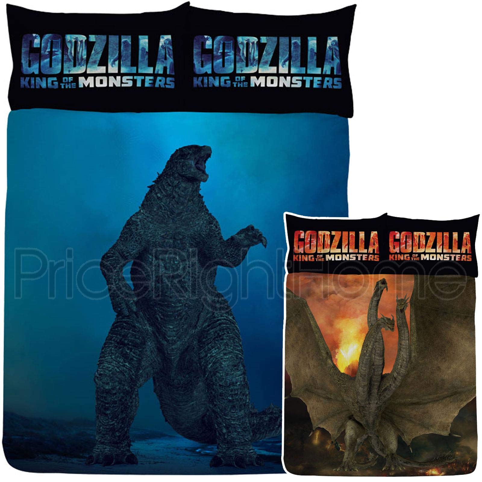 Godzilla Vs Ghidorah Double Duvet Cover Set