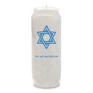 Ner Mitzvah 9 Day Yahrzeit Memorial Candles, 1 Pack - Plastic Jar - 7 Inch Tall Pillar Candles for Religious, Prayer and Vigil