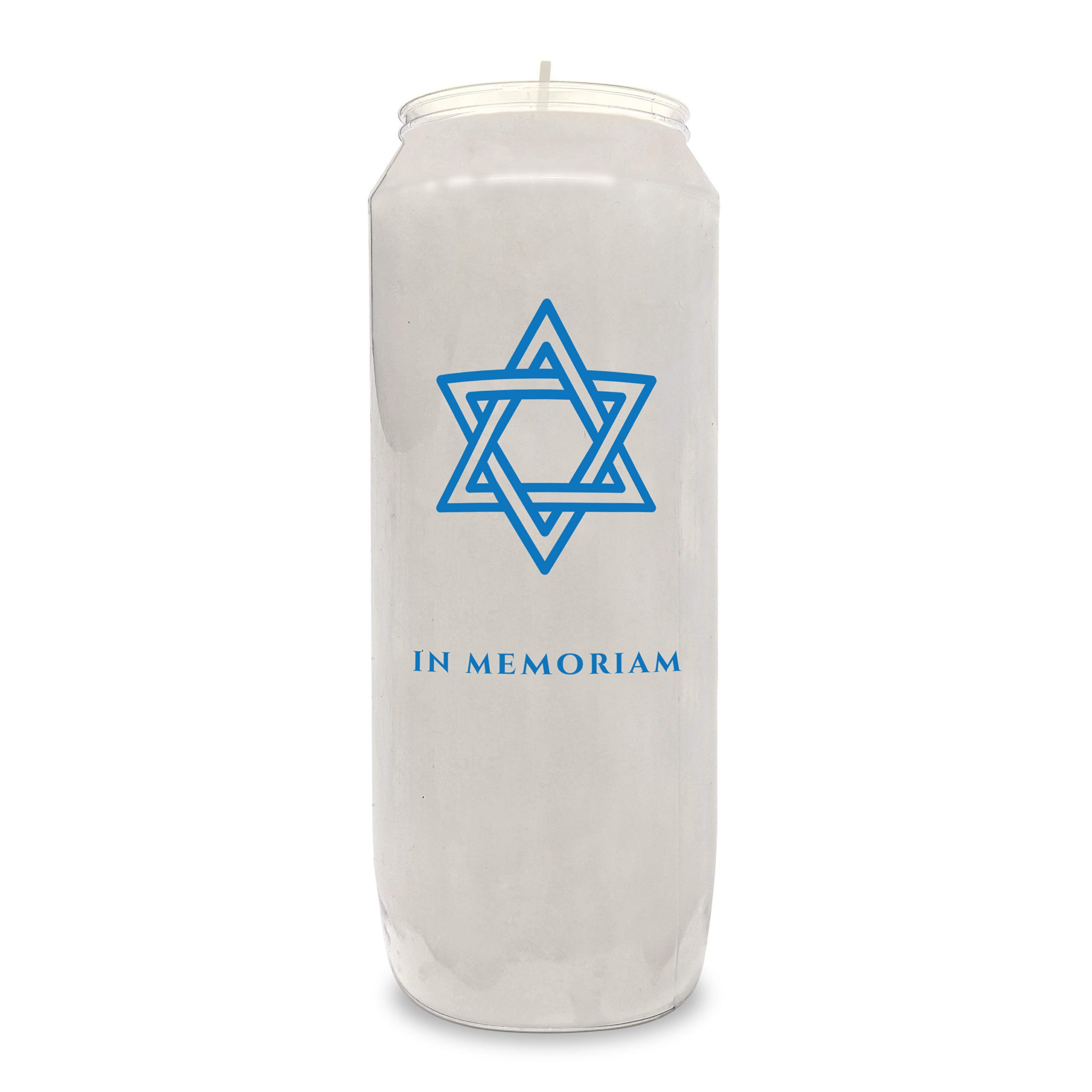 Ner Mitzvah 9 Day Yahrzeit Memorial Candles, 1 Pack - Plastic Jar - 7 Inch Tall Pillar Candles for Religious, Prayer and Vigil