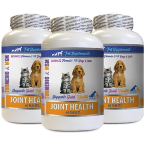 Dog Joint Care Supplement - PET Joint Health - Dogs and Cats - Turmeric and MSM - Increase Mobility - Decrease Inflammation - Premium - Dog glucosamine and chondroitin Bulk - 3 Bottles (180 Tablets)