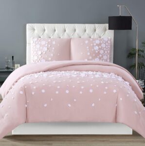 christian siriano confetti flowers duvet set king, blush