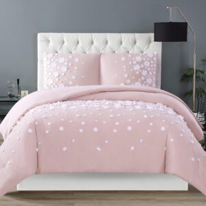 Christian Siriano Confetti Flowers Duvet Set King, Blush