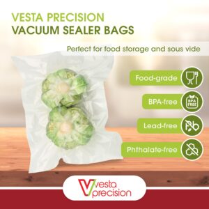 Vesta Precision Vacuum Seal Pouches - Clear and Embossed Vacuum Sealer Bags with Zipper and Valve - Great for Food Storage and Sous Vide - 11 x 16 inches - 15 Vacuum Seal Bags Per Box