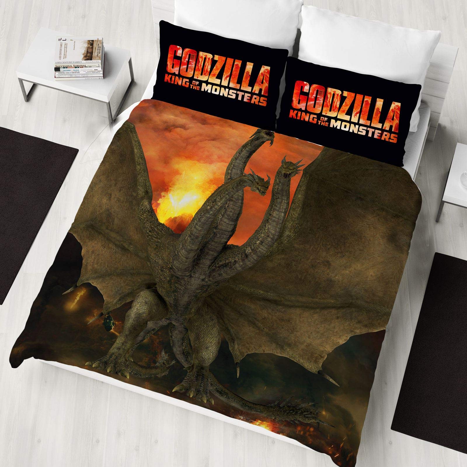 Godzilla Vs Ghidorah Double Duvet Cover Set