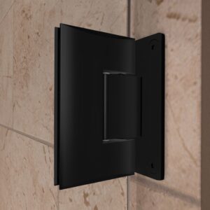 DreamLine Unidoor Toulon 34 in. D x 52 in. W x 72 in. H Frameless Hinged Shower Enclosure in Satin Black, SHEN-2434520-89