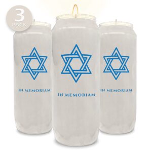 ner mitzvah 9 day yahrzeit memorial candles, 1 pack - plastic jar - 7 inch tall pillar candles for religious, prayer and vigil