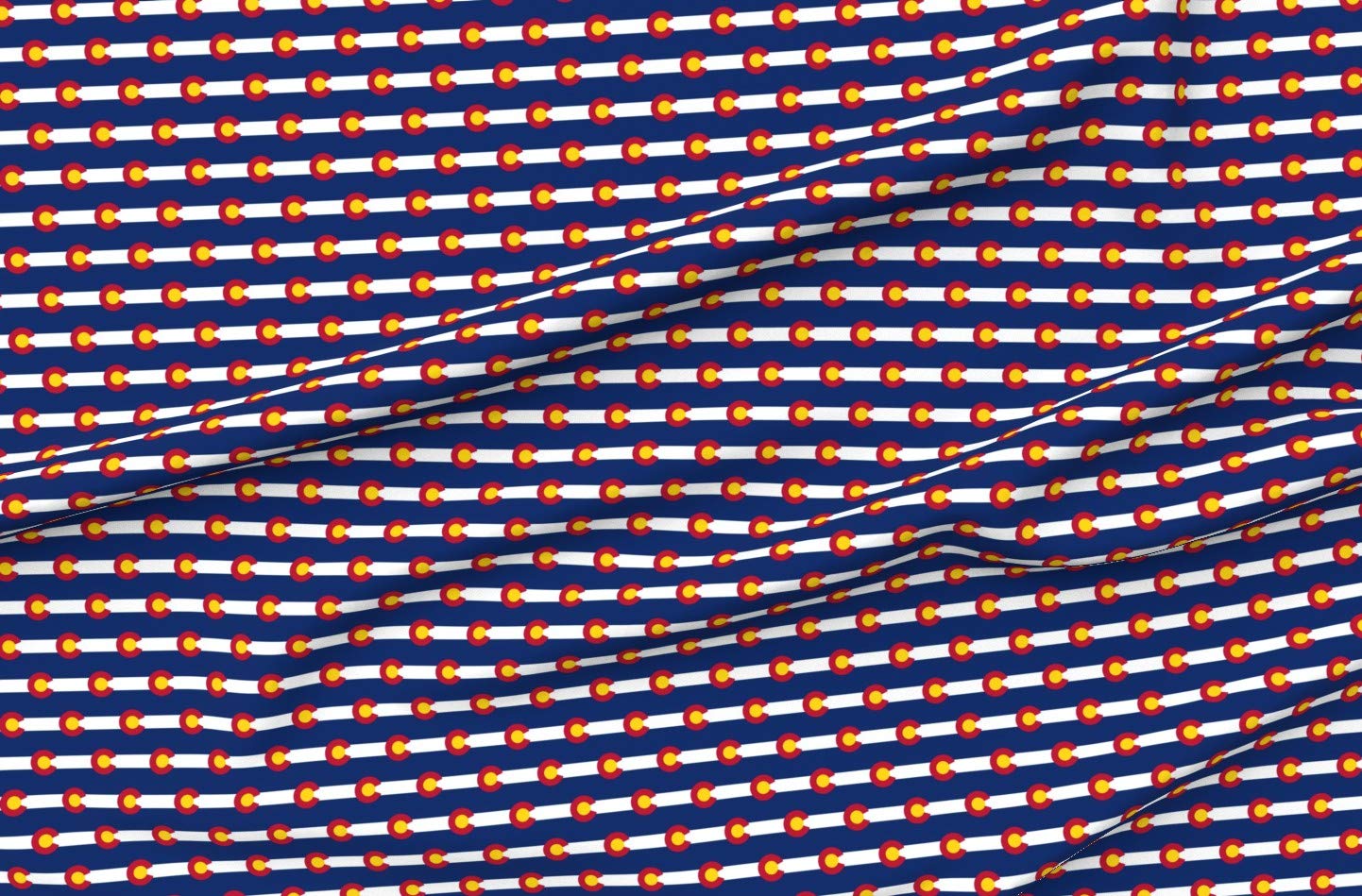 Spoonflower Fabric - Colorado Flag Flags USA United States America Printed on Petal Signature Cotton Fabric by The Yard - Sewing Quilting Apparel Crafts Decor