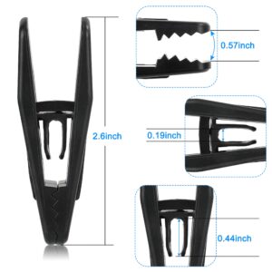 Tinfol Plastic Hanger Clips for Hangers, Pants Hanger Clips, Strong Pinch Grip Clips for Use with Slim-line Clothes Hangers, Finger Clips for Velvet Hangers (Black, 40PCS)