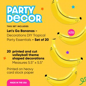 Big Dot of Happiness Let's Go Bananas - Decorations DIY Tropical Party Essentials - Set of 20