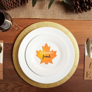 50 Pack Thankful for Table Place Cards, Thanksgiving Leaf Cutouts for Dinner and Party