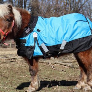 Derby Originals Nordic Tough 1200D Ripstop Waterproof Reflective All Season Mini Horse Pony Turnout Rain Sheet, Electric Blue, 48"