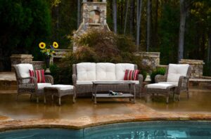 tortuga outdoor rio vista 6 piece sofa patio furniture set, brown and beige