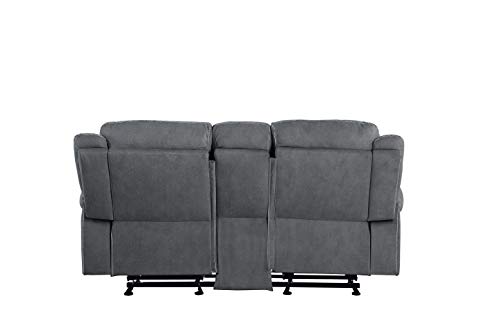 Acme Zubaida Reclining Loveseat with USB Dock and Console in 2-Tone Gray Velvet