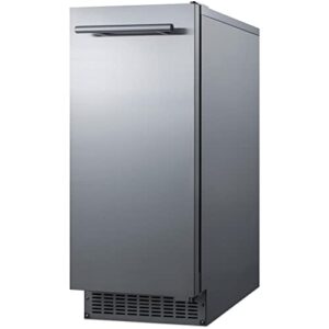 summit bim68osgdr commercially listed outdoor ice maker with 62 lb daily production 26 lb storage professional handle ice scoop in stainless steel