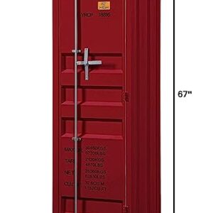 Acme Cargo Wardrobe Armoire with 1 Door in Red