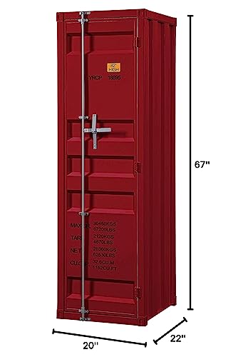 Acme Cargo Wardrobe Armoire with 1 Door in Red