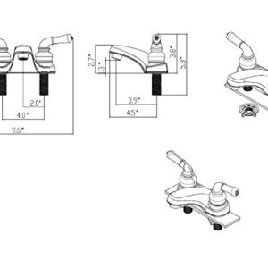 Empire Faucets RV Lavatory Faucet - 4 Inch Nickel Bathroom Faucet for RV Sink, Water Saving Aerator and Teapot Handles