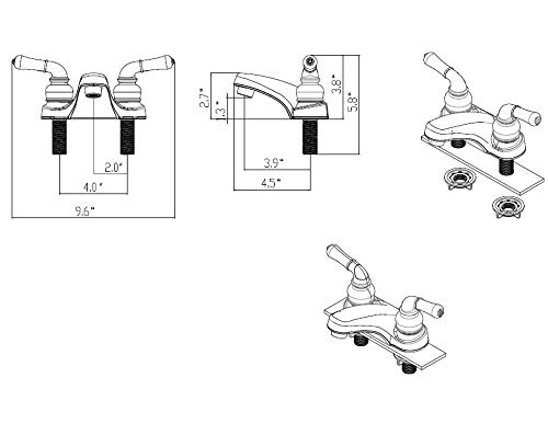 Empire Faucets RV Lavatory Faucet - 4 Inch Nickel Bathroom Faucet for RV Sink, Water Saving Aerator and Teapot Handles