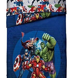 Jay Franco Marvel Avengers Blue Circle Bed Set, Twin