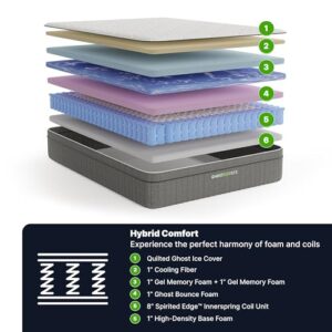 GhostBed Flex 13 Inch Cool Gel Memory Foam & Innerspring Hybrid Mattress, Medium Feel, Made in The USA, Twin XL