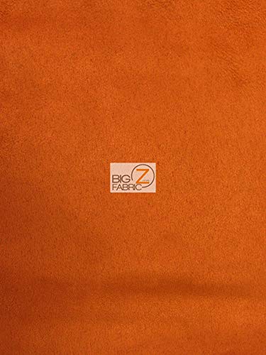 Microfiber Suede Upholstery Fabric DIY Jeans Shoes Couches Drapes Accessories (Burnt Orange, 1 Yard)